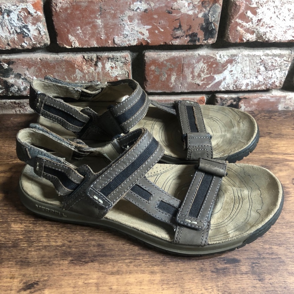 Merrell Traveler Tilt Mens Leather Sandals 11 - Gem